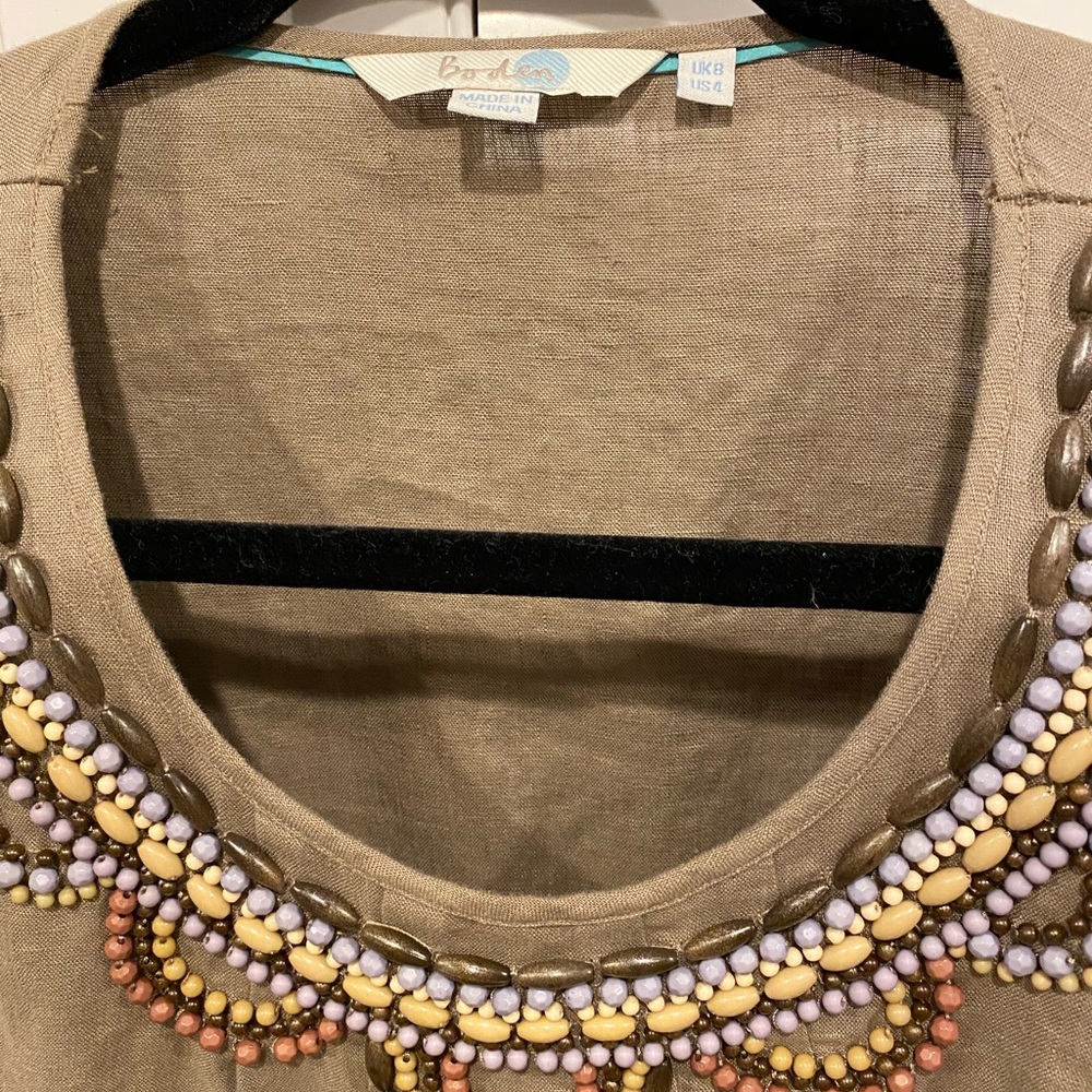 Boden Linen Shirt With Beading - Gem